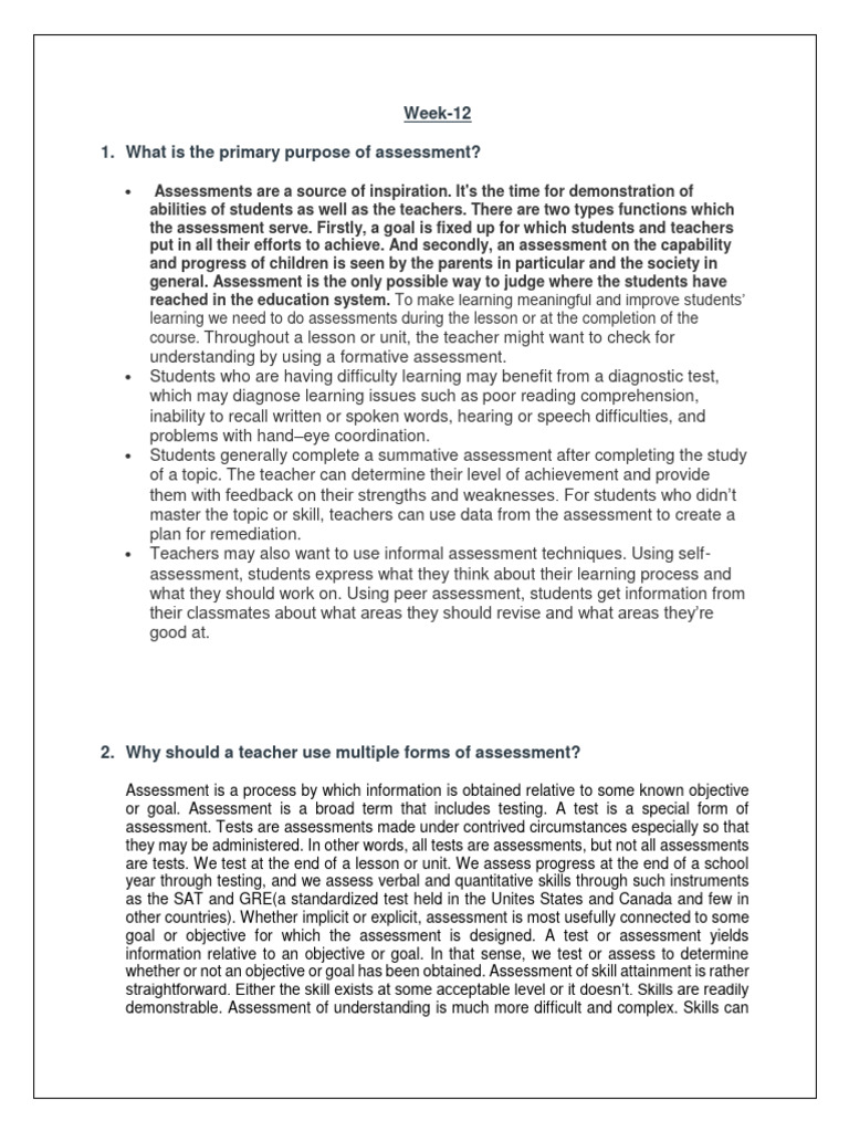 CREIGHTON UNI Work - Week 12 | PDF | Educational Assessment | Learning
