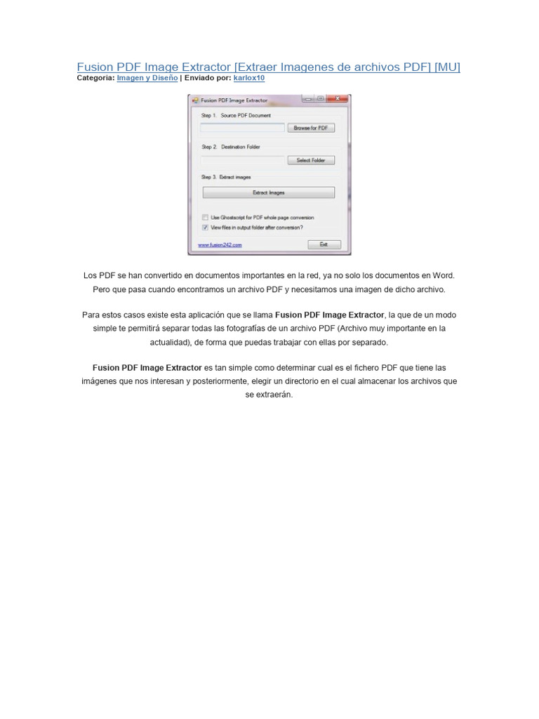 Fusion PDF Image Extractor | PDF | Arte | Computadoras