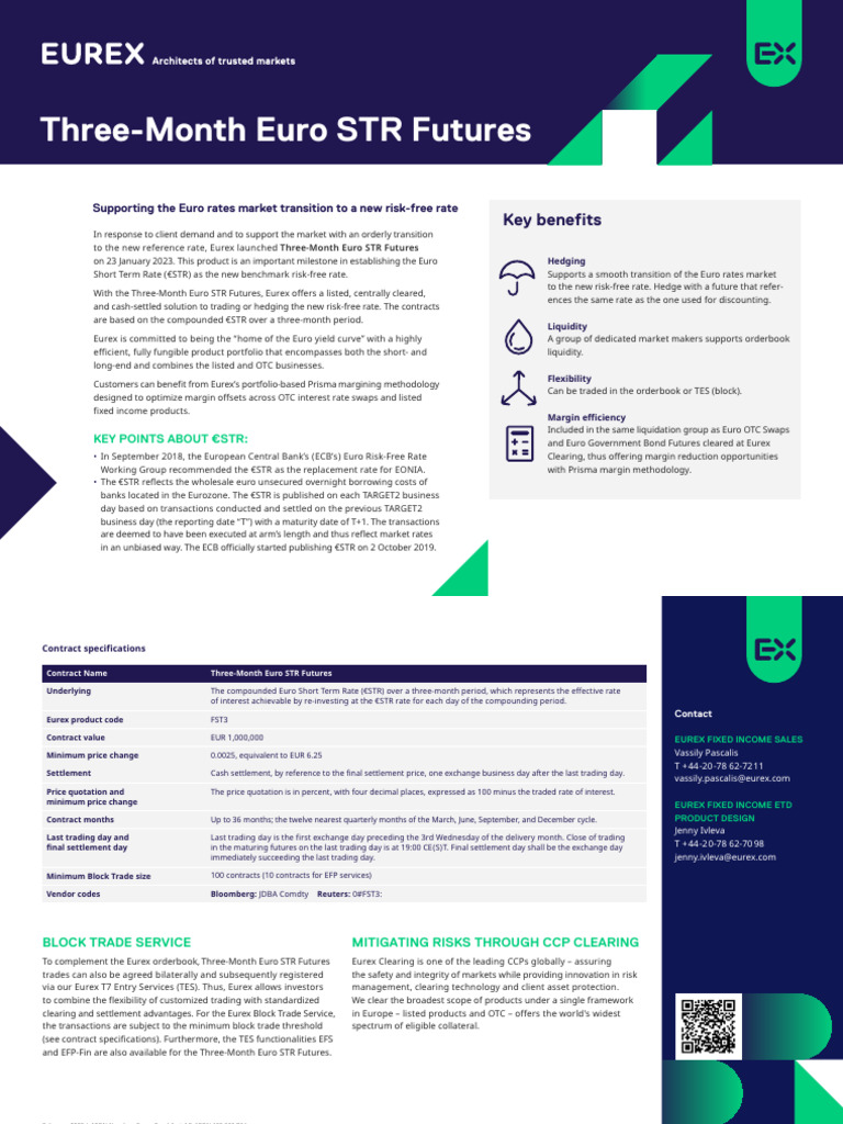 Factsheet 3month Estr Futures | PDF | Futures Contract | Euro