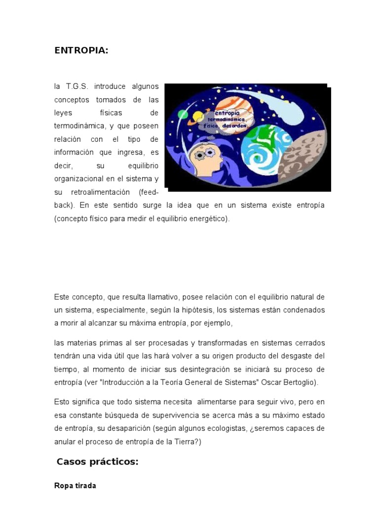 ENTROPIA y NEGUENTROPIA | PDF | Entropía | Física