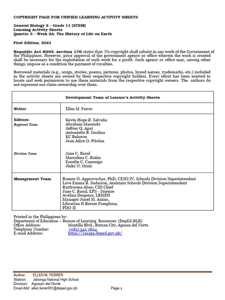 GB2 - Q3 - Week 2a | PDF | Fossil | Geologic Time Scale