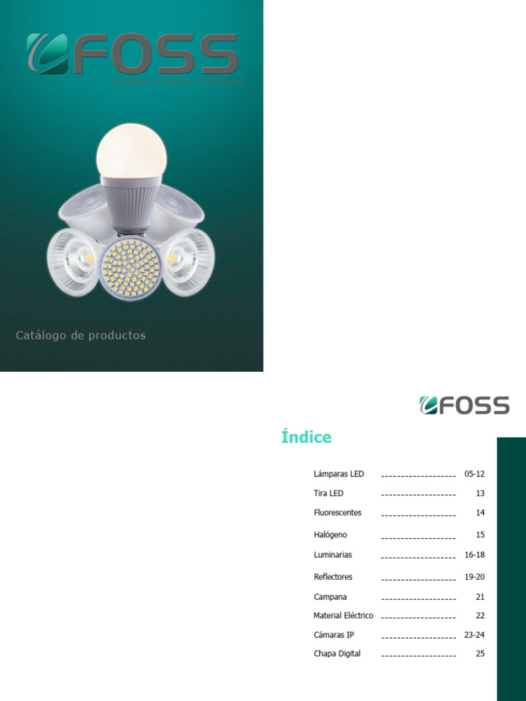 Luminarias LED Industriales FOSS | PDF | Diodo emisor de luz | Espectro ...