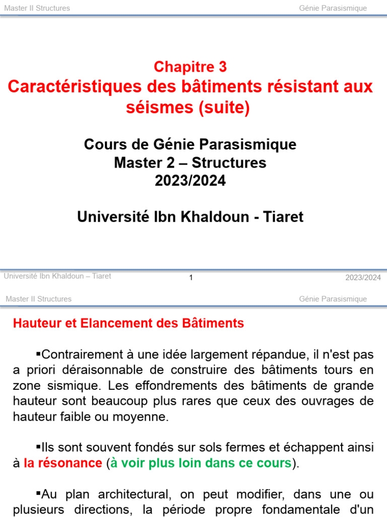 Chapitre 3 Partie 2 GP | PDF | Génie parasismique | Tremblements de terre