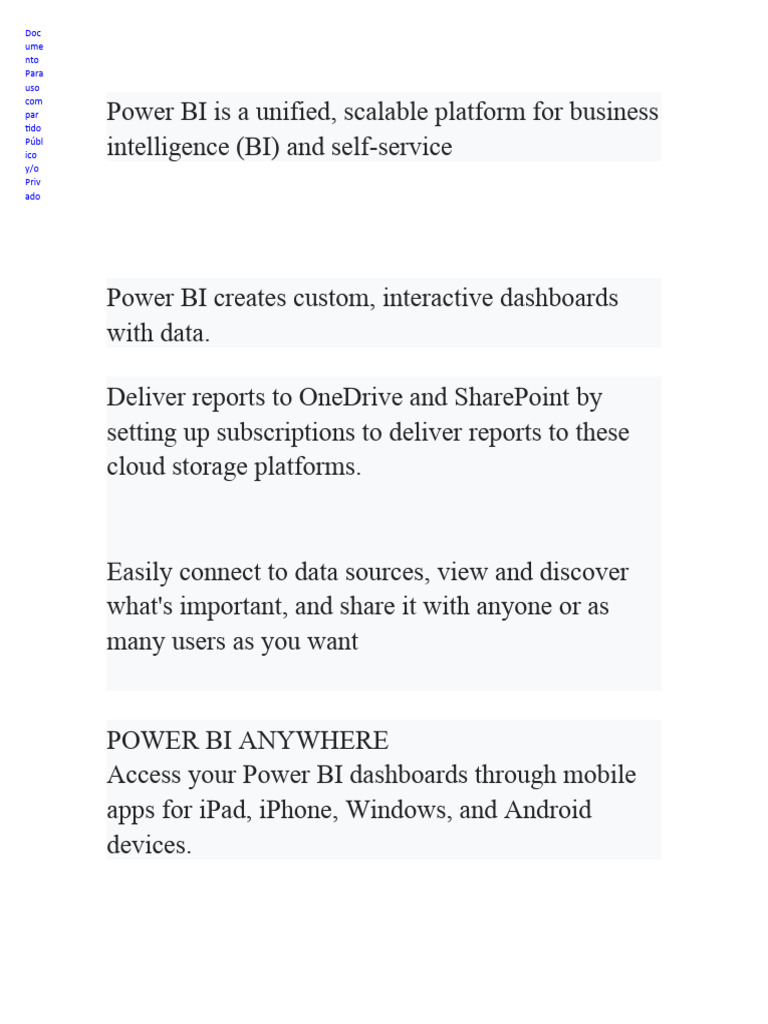 Power BI is a unified | PDF | Share Point | Android (Operating System)