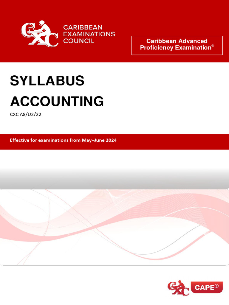 CAPE Accounting Syllabus Revised | PDF | Financial Statement | Accounting