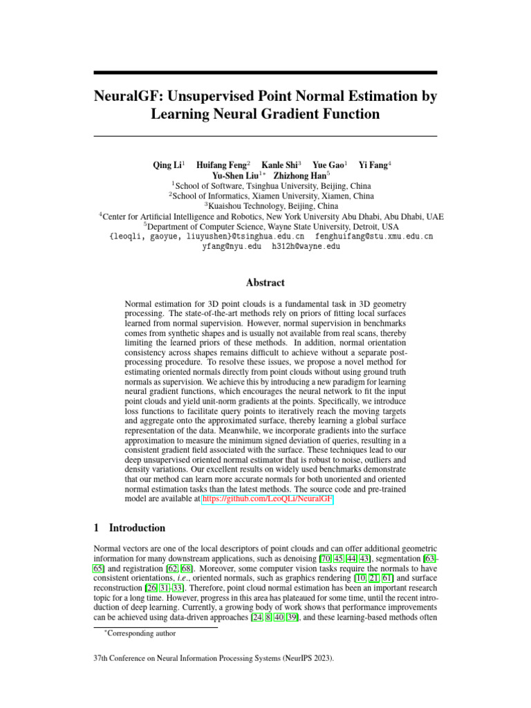 NeuralGF NuerIPS2023 | PDF | Artificial Neural Network | Gradient