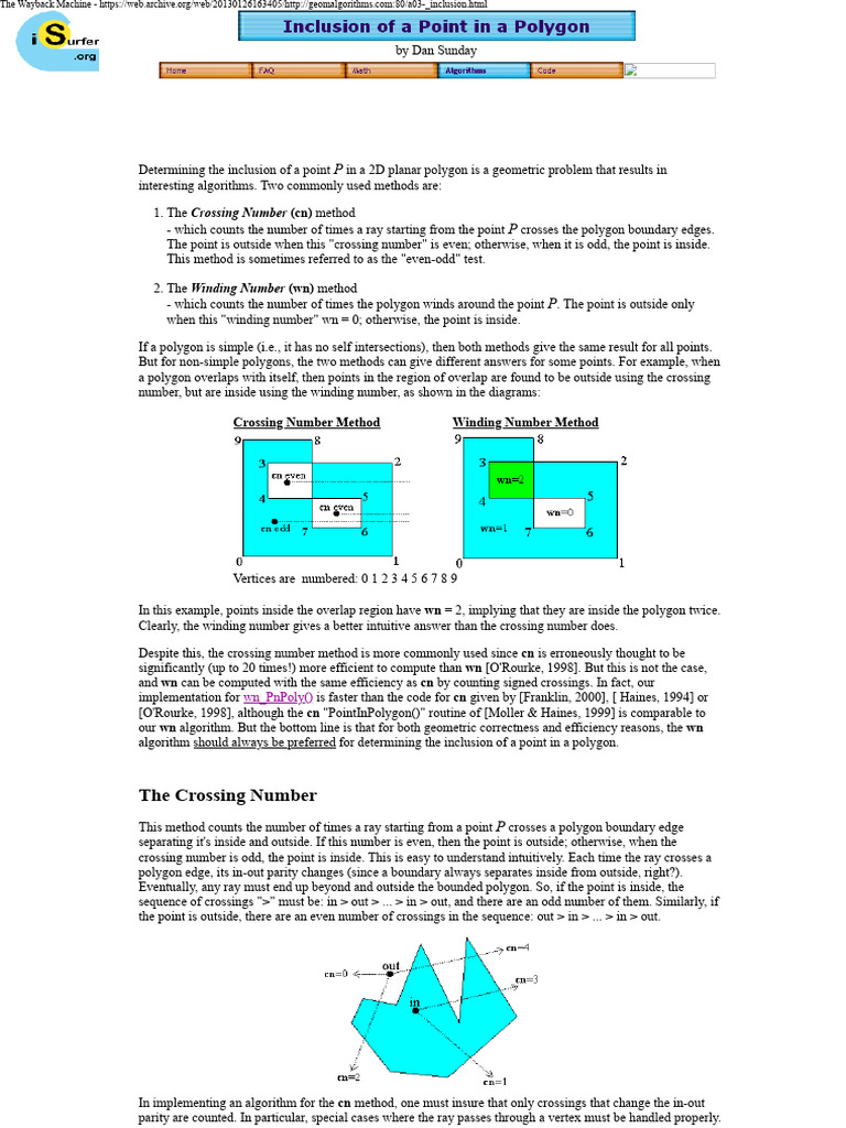 Inclusion of A Point in A Polygon | Download Free PDF | Polygon | Algorithms