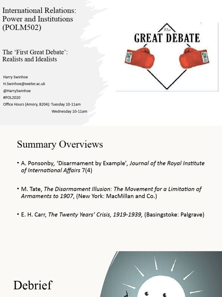 Realism vs Idealism in International Relations | PDF | Political ...