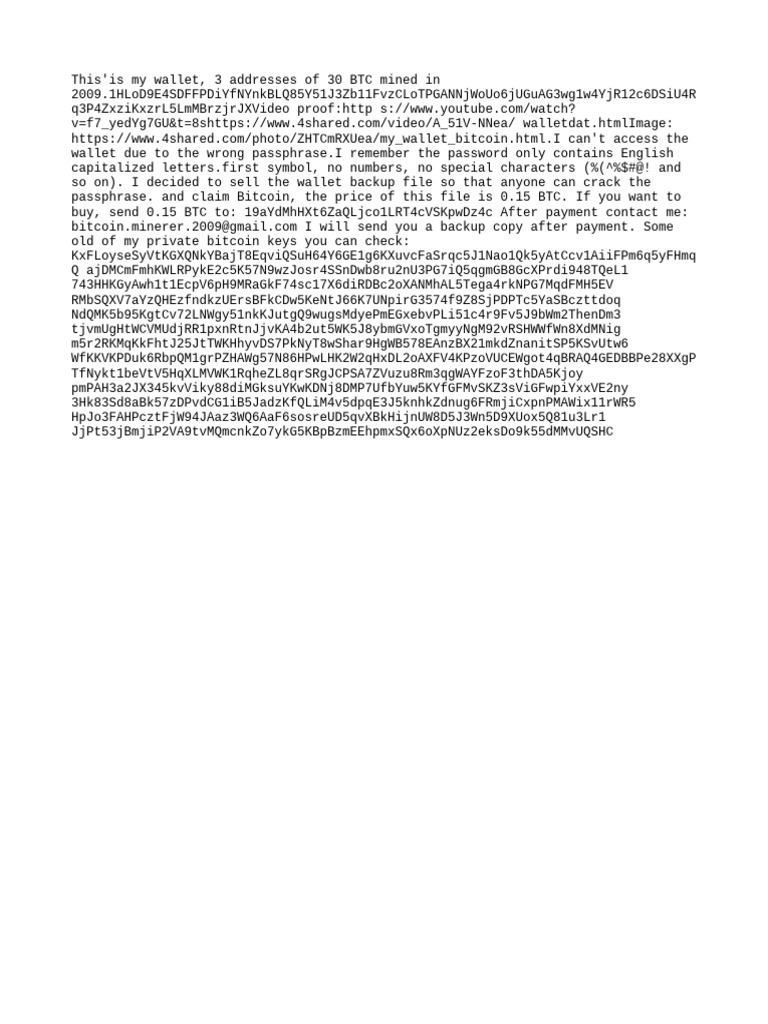 Sell Bitcoin Wallet Backup for 0.15 BTC | PDF | Games & Activities
