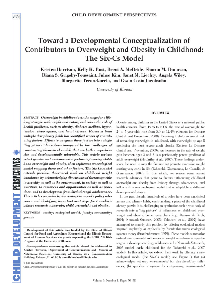 Child Dev Perspectives - 2011 - Harrison - Toward A Developmental ...