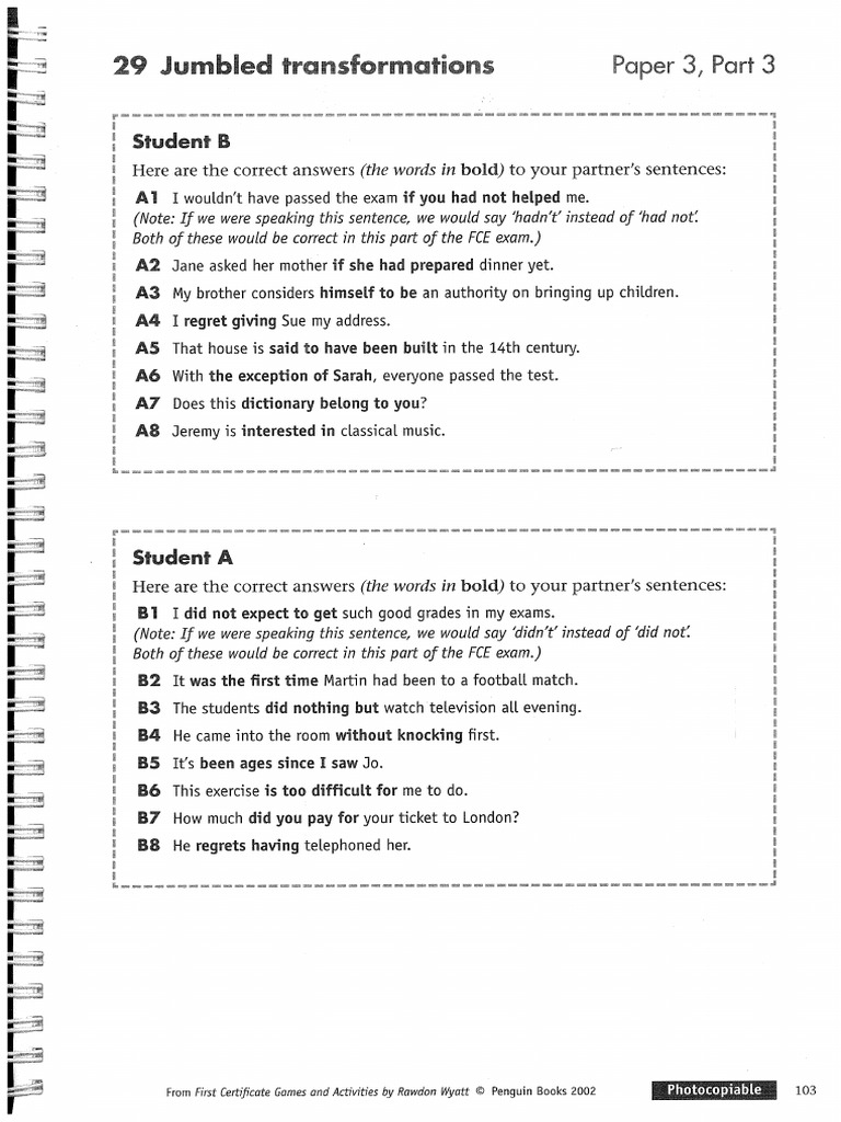 Jumbled Answer Key | PDF