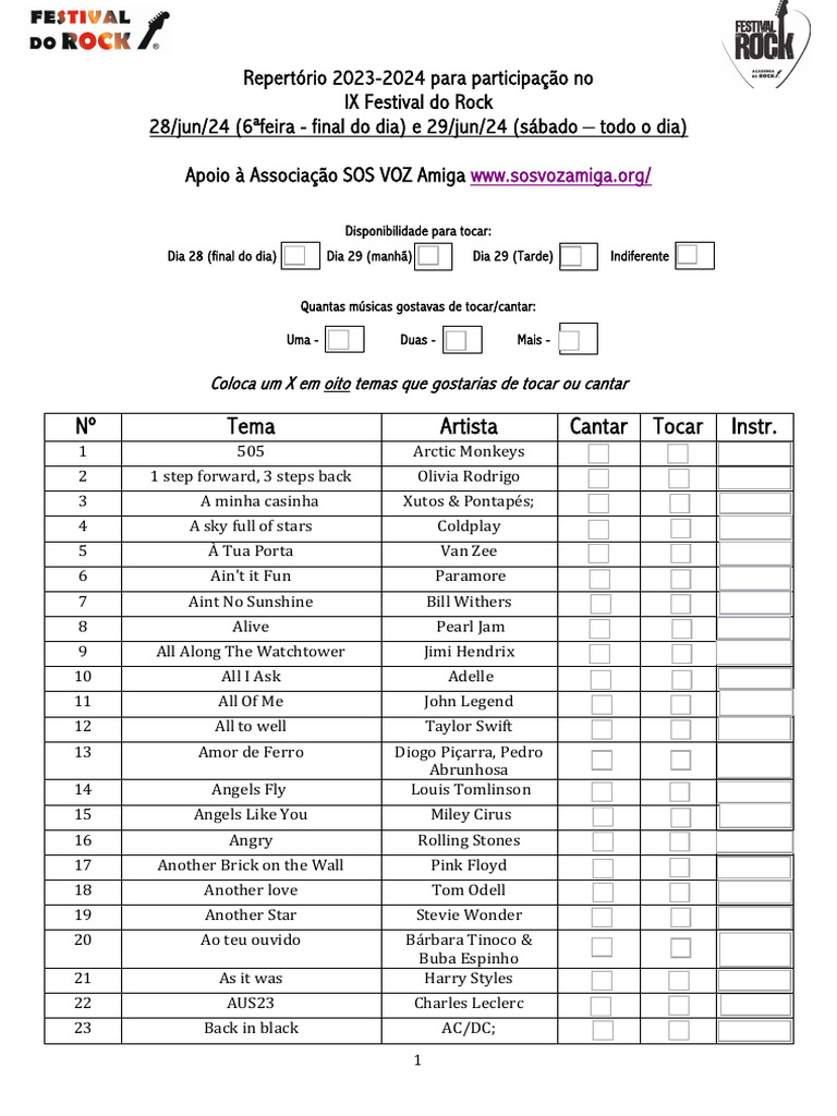 Ficha Final 2024 | PDF | Music Award Winners | Musicians
