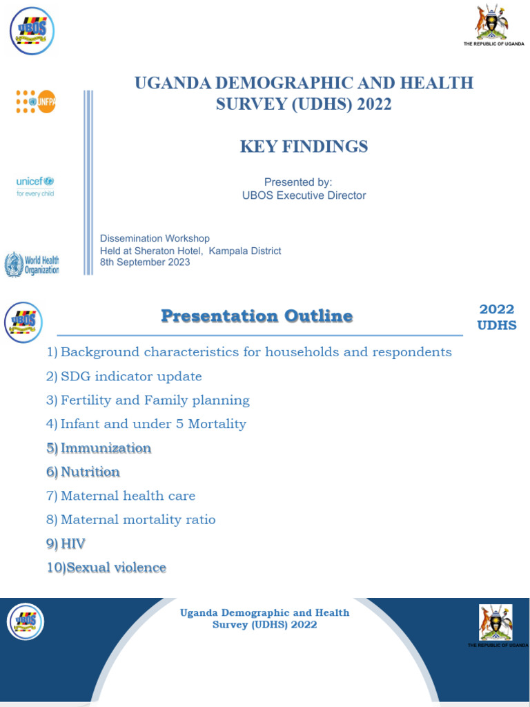 UDHS 2022 Key Findings Overview | PDF | Family Planning | Birth Control