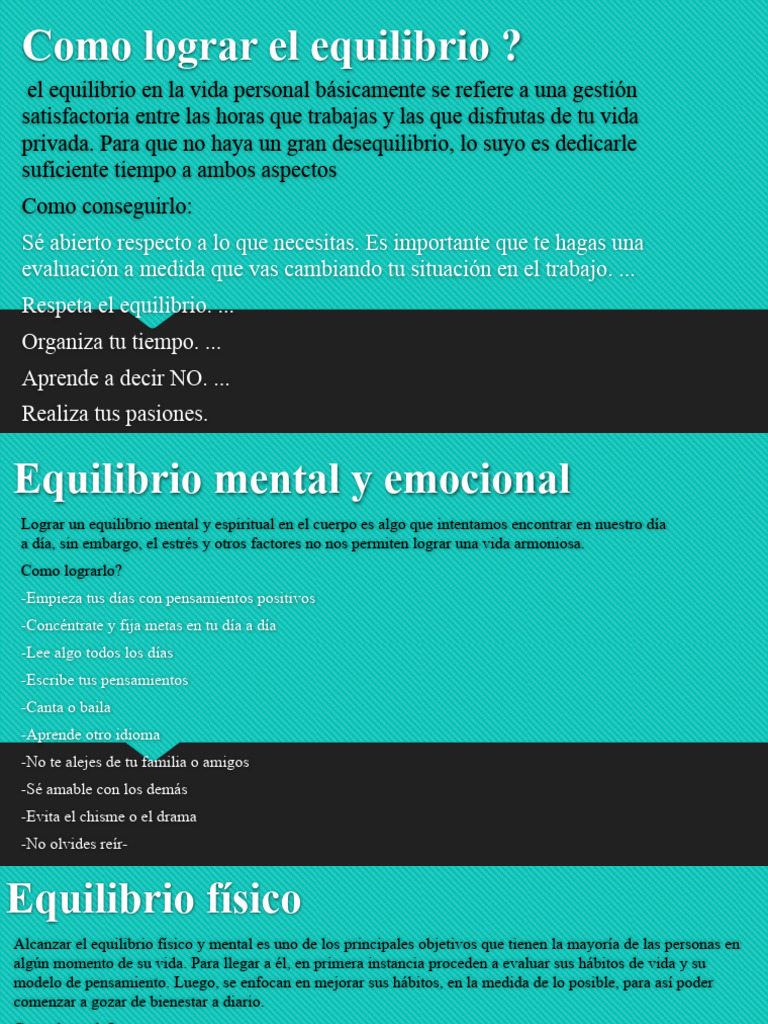 Como Lograr El Equilibrio | PDF | Relaciones personales, crianza y desarrollo personal