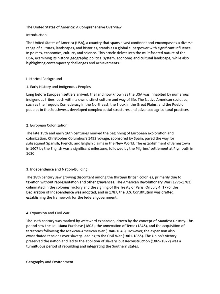 USA | Download Free PDF | The United States | European Colonization Of ...