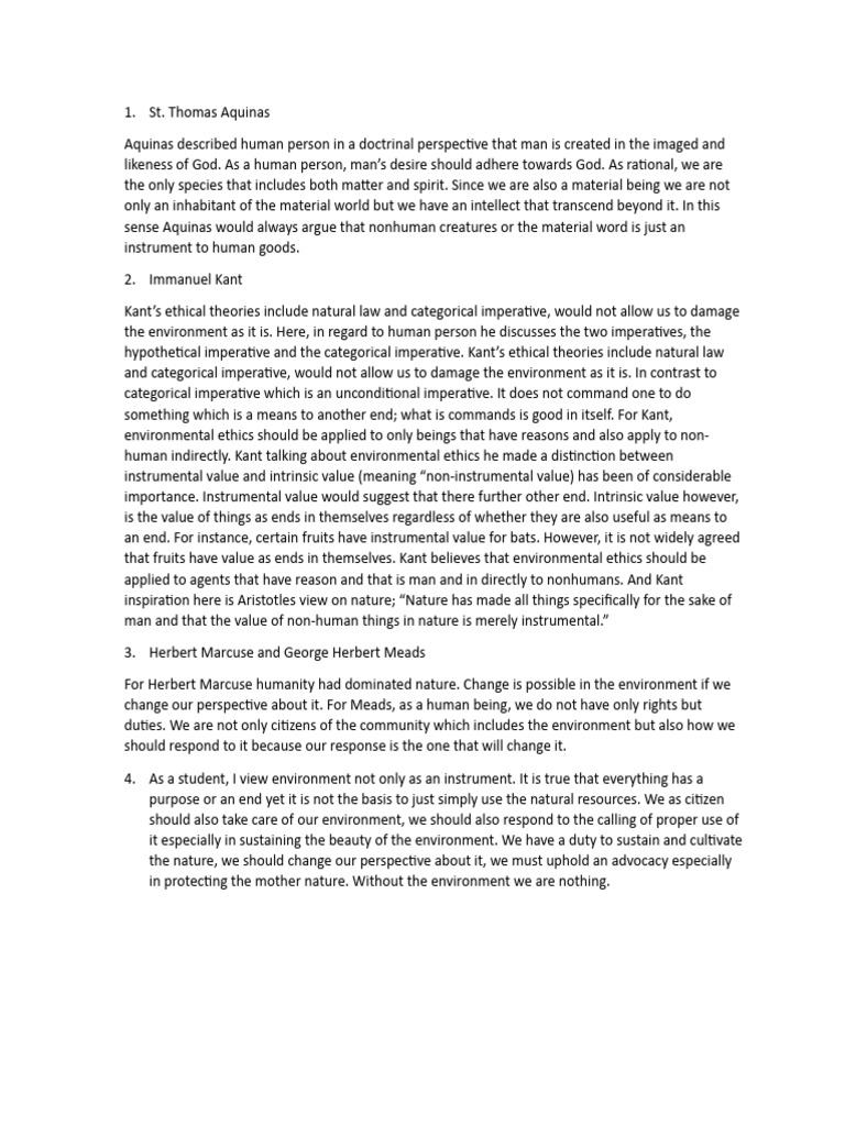 Joy2's Assignment - Philo | PDF | Immanuel Kant | Thomas Aquinas