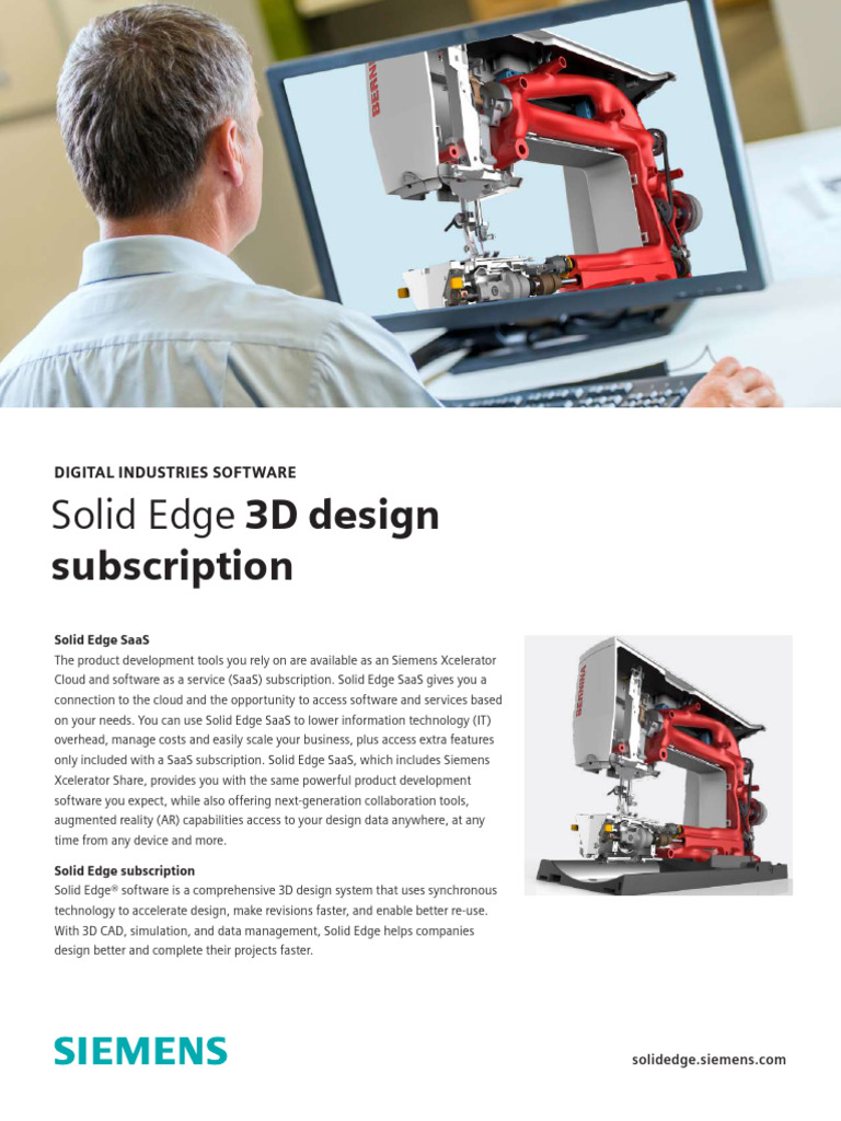 Siemens - Solid-Edge 3D Design Subscription Flyer | Download Free PDF | Software As A Service ...