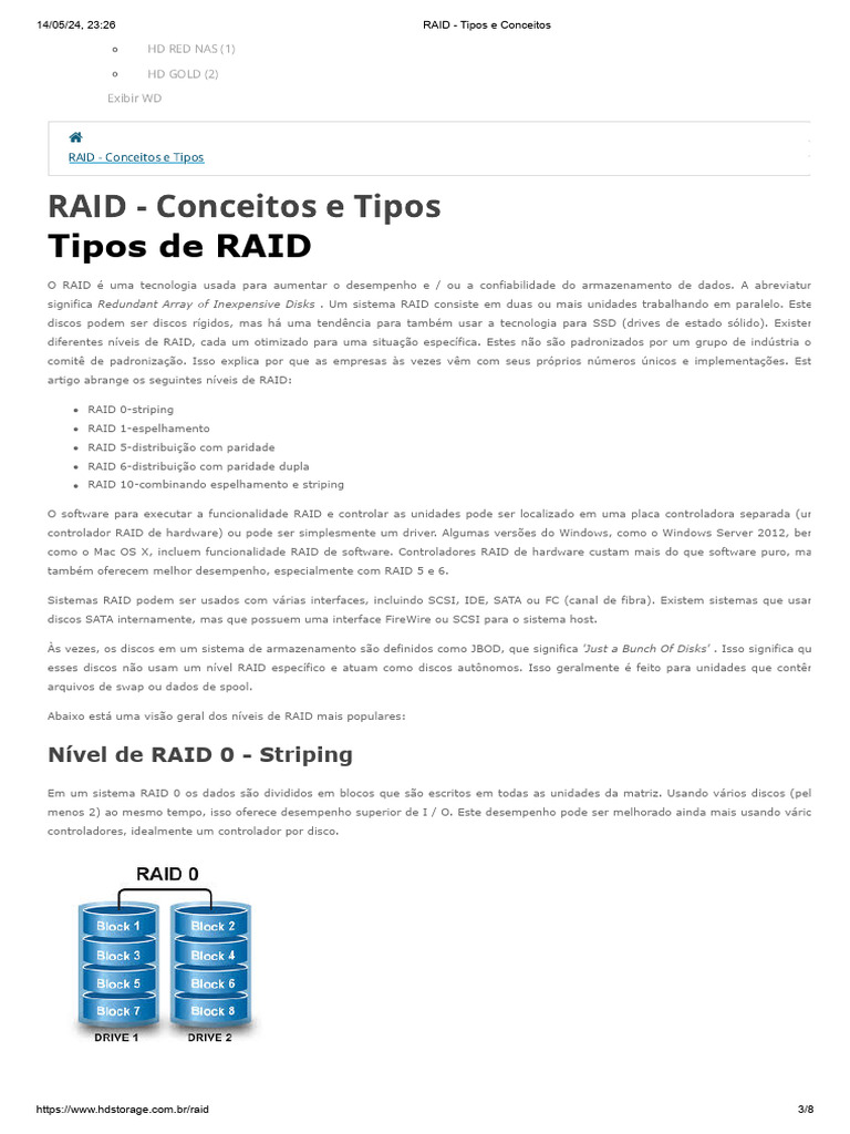 RAID - Tipos e Conceitos | PDF | Armazenamento de dados de computador ...