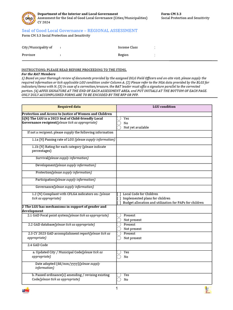 03 - Form CM Social Protection and Sensitivity - Final Version | PDF ...