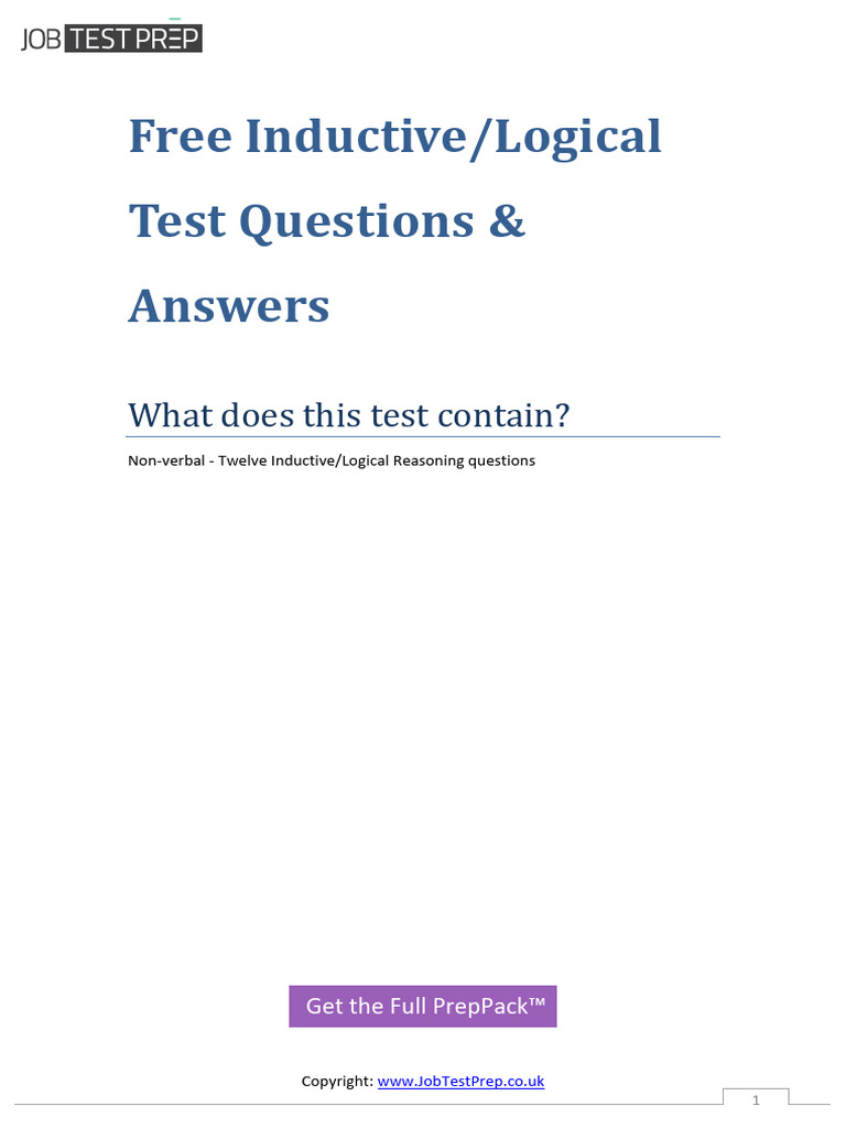 Inductive Logical Questions and Answers | PDF | Logic | Reasoning