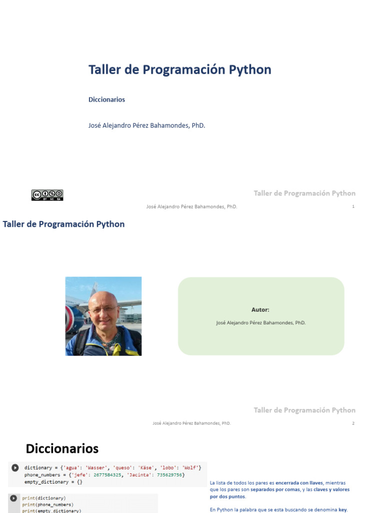 Taller de Programación 007 Diccionarios | PDF | Python (lenguaje de ...