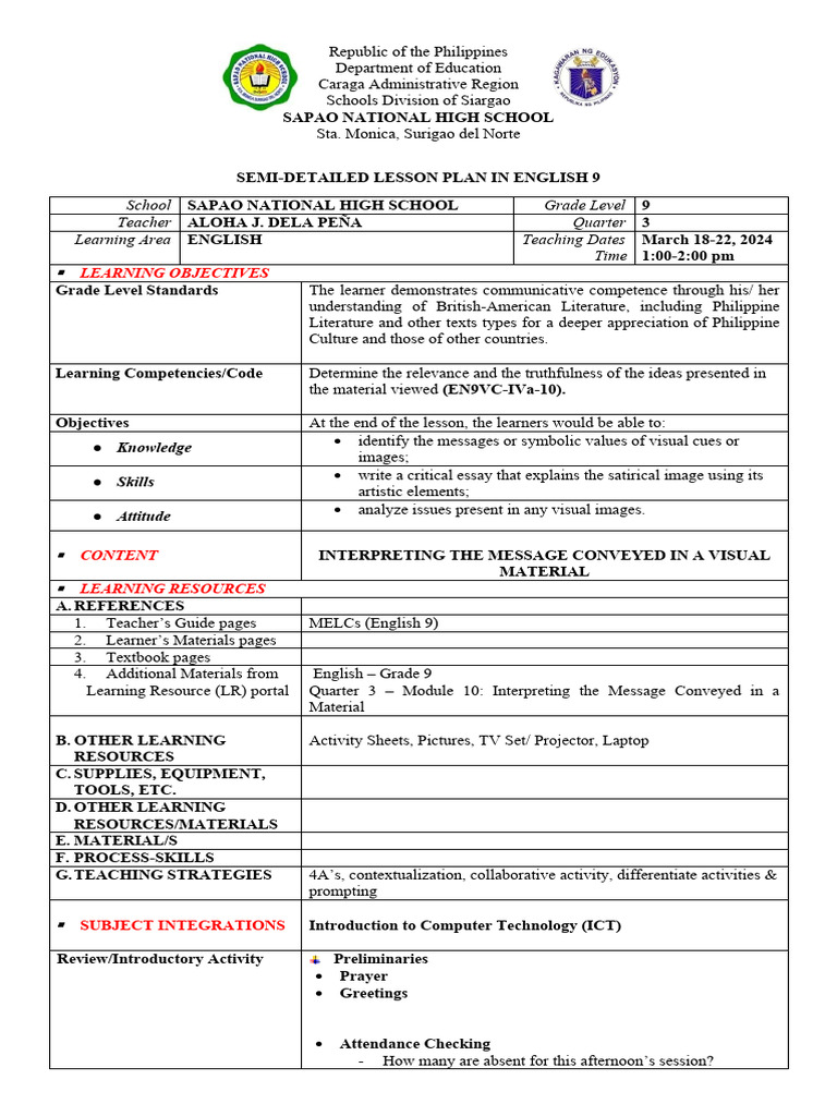 DLP-9-Q3-THIRD QUARTER FOR CO new edited | PDF | Learning | Information
