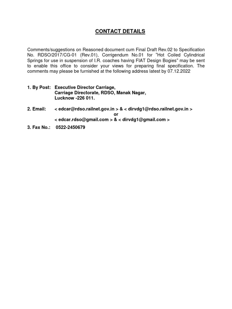 Draft Rev 02 - Spec FIAT Coil Springs Dated 21 11 2022 | PDF ...