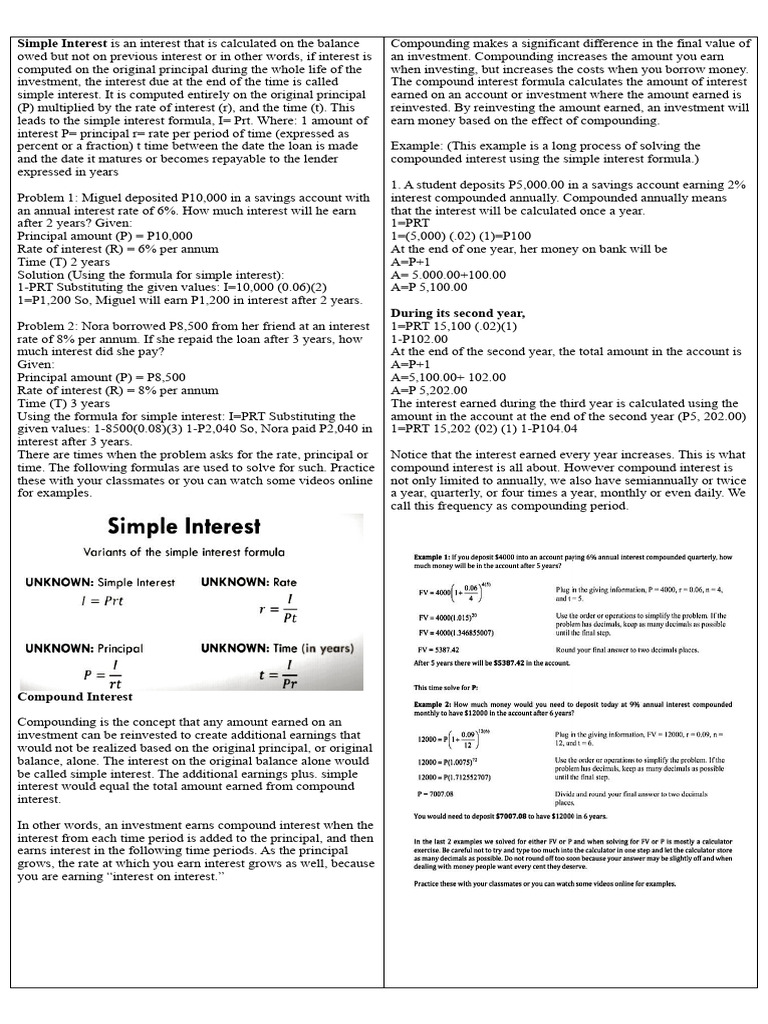 Math Notes | PDF | Interest | Credit Card