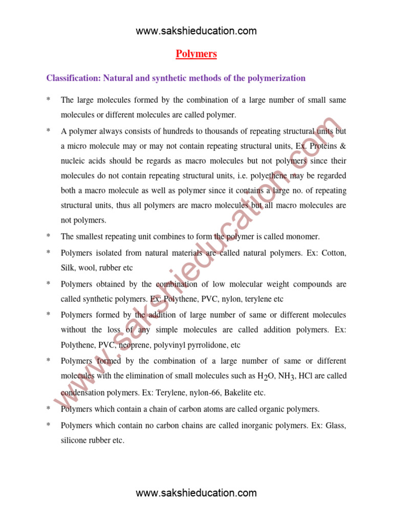 Polymers | PDF | Polymers | Polymerization