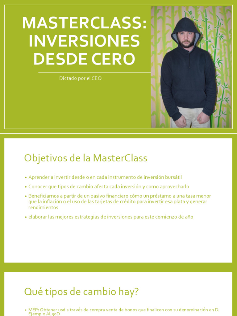 Masterclass: Inversiones desde Cero | PDF | Dólar de los Estados Unidos | Inflación