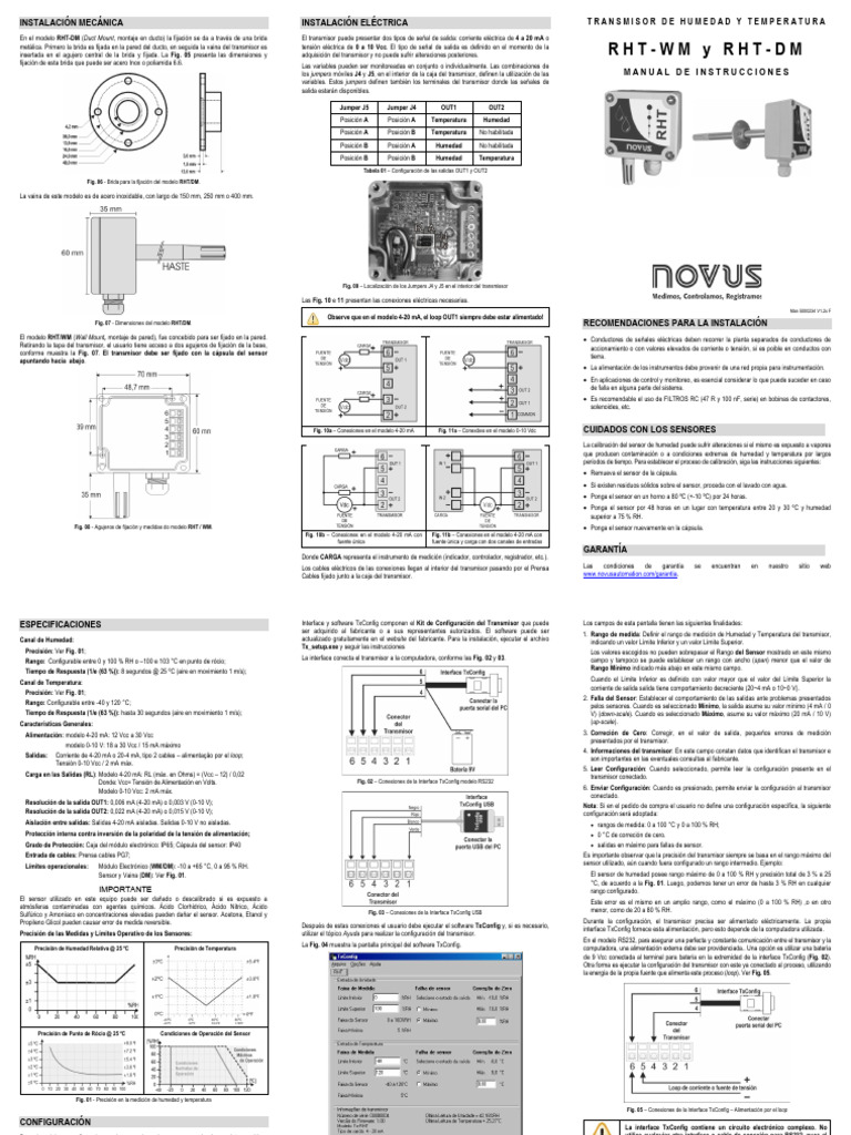 v12x F Manual RHT WM-DM Spanish | PDF | Sensor | Software