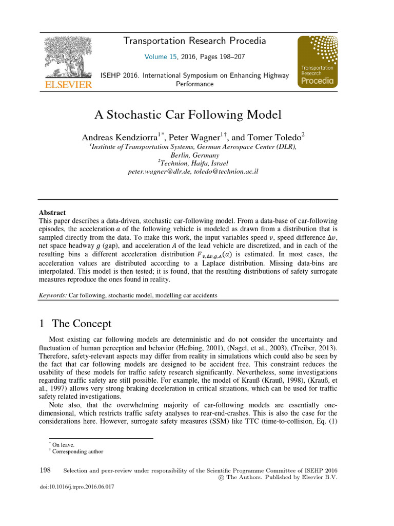 Traffic Safety Stochastic Model | PDF | Time Series | Probability ...