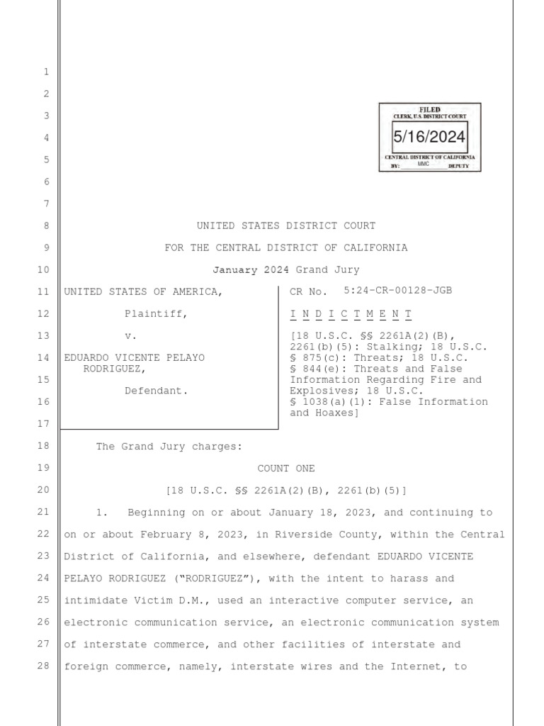 Usa V Pelayo Rodriguez Indictment | PDF | Title 18 Of The United States ...
