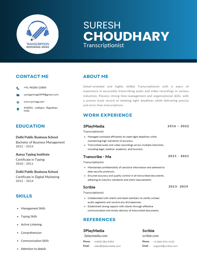 Blue Black Professional CV Resume (1) | PDF | Computing
