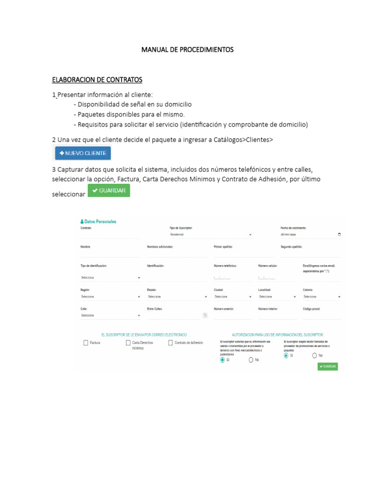 Manual de Procedimientos para Contratos | PDF