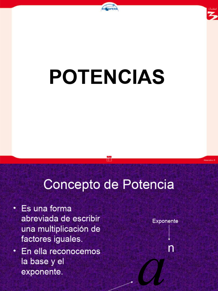 Definición de Potencias | PDF | Exponenciación | Multiplicación