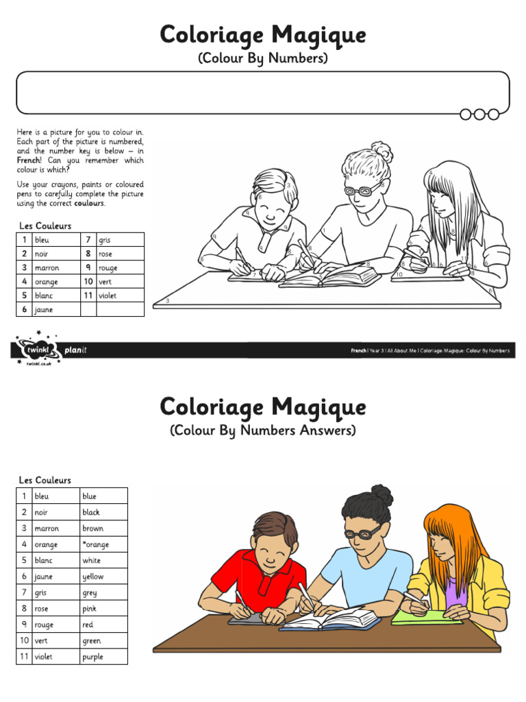 Colour by Numbers Activity Sheet | PDF