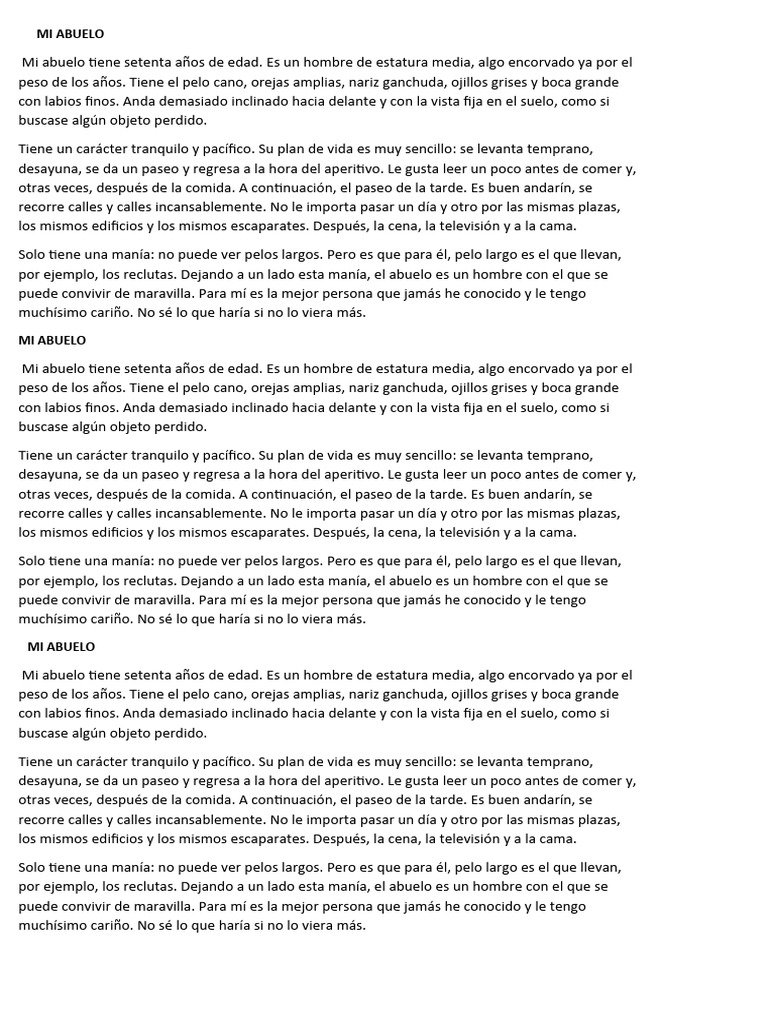 Retrato de mi abuelo querido | PDF