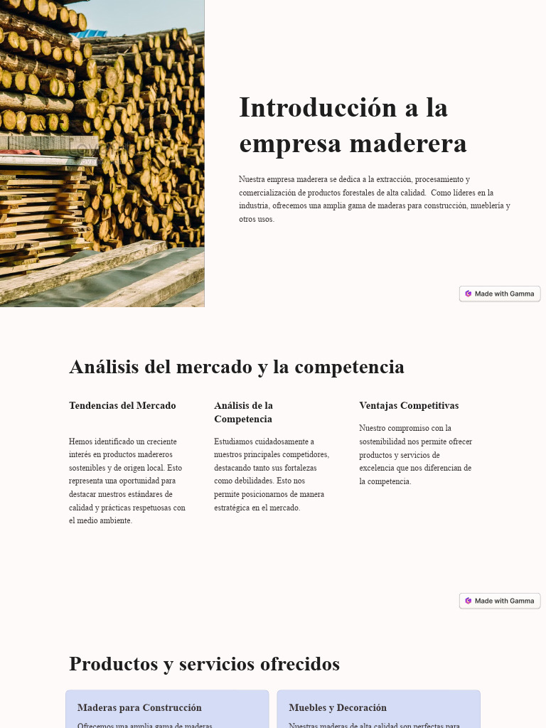 Introduccion A La Empresa Maderera | PDF | Logística | Marketing