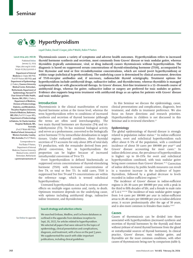2024 Hyperthyroidism Treatment Guidelines | PDF | Hyperthyroidism ...