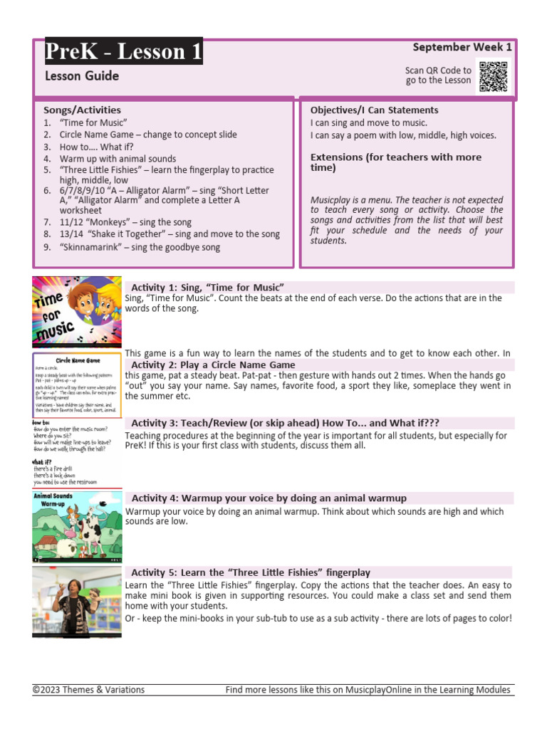 PreK Lesson Guide 1 s.1 | PDF