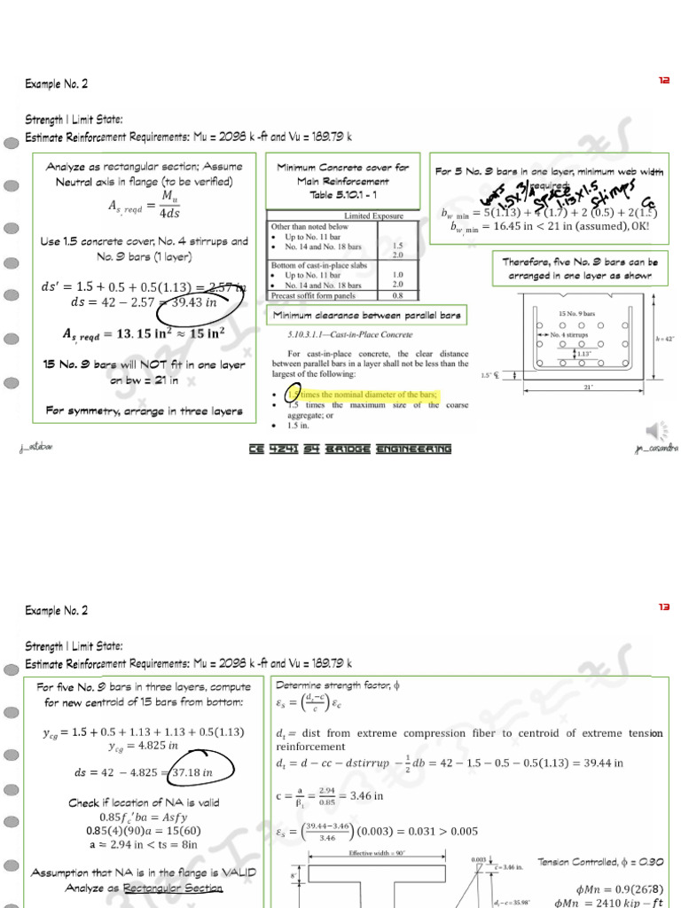 RC T-Beam Bridge Superstructure Design 2 - Reinforcement Requirement ...