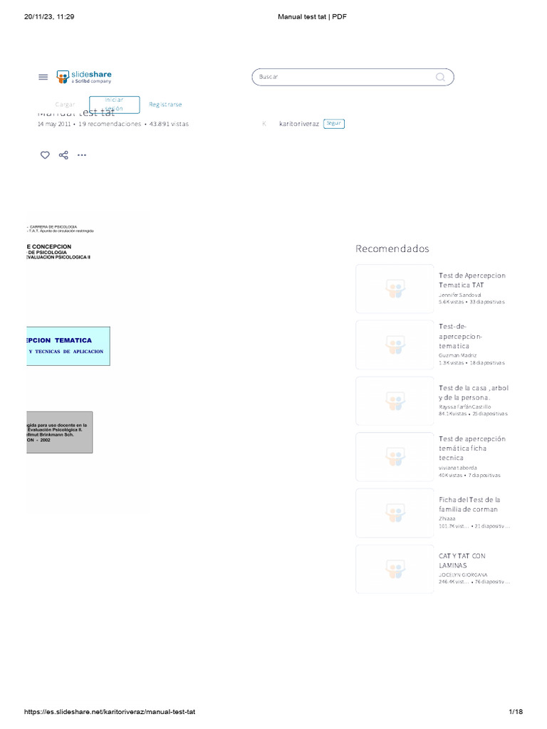 Manual Test Tat - PDF | PDF | Sicología | Ciencias del comportamiento