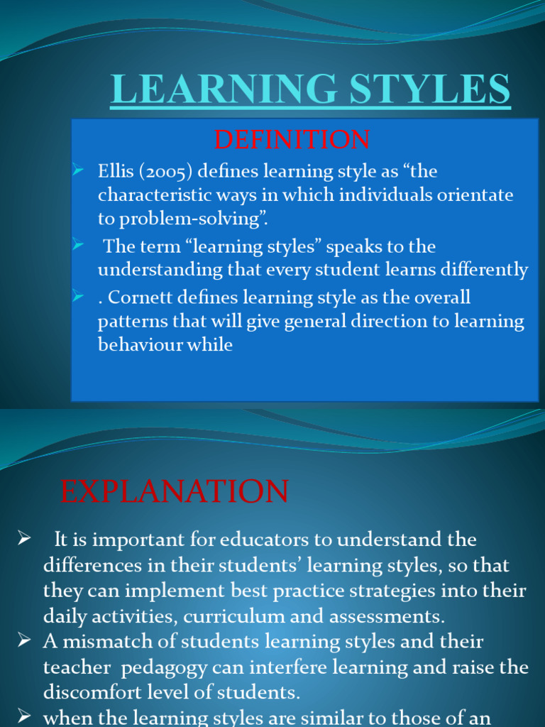 Learning Styles Power Point | PDF | Learning Styles | Learning