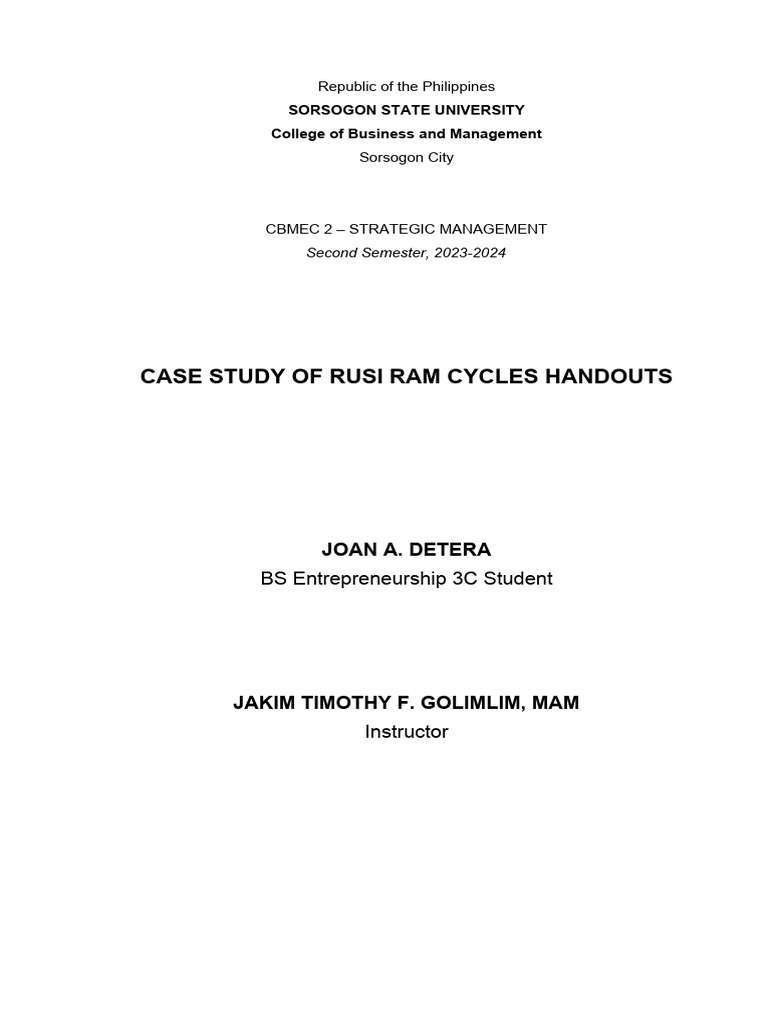 CASE-STUDY-J.DETERA | PDF | Motorcycle | Brand