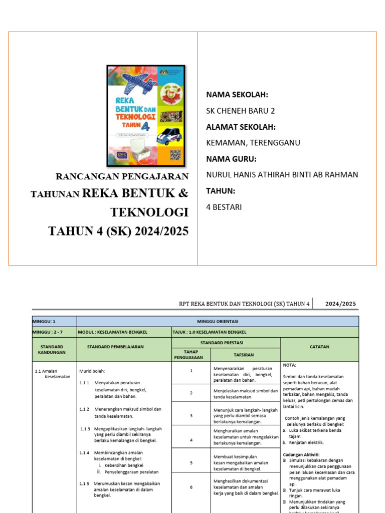RPT RBT THN 4 (SK) 2024-2025 | PDF
