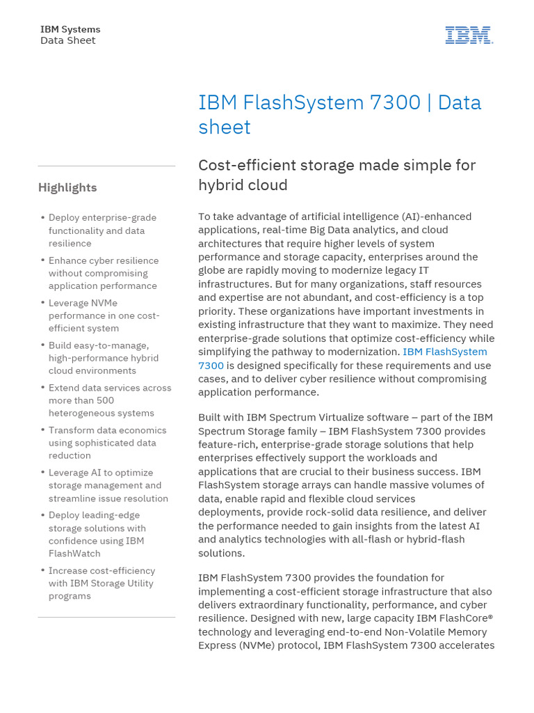 FlashSystem 7300 ENG | Download Free PDF | Cloud Computing | Computer Data Storage