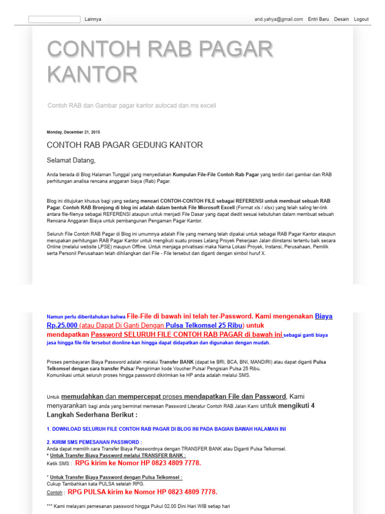 Contoh Rab Pagar Gedung Kantor | PDF