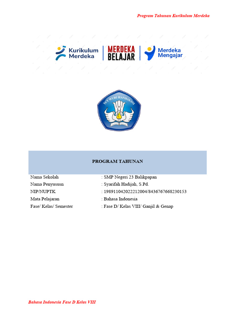 Prota Kurikulum Merdeka | PDF | Karier & Perkembangan