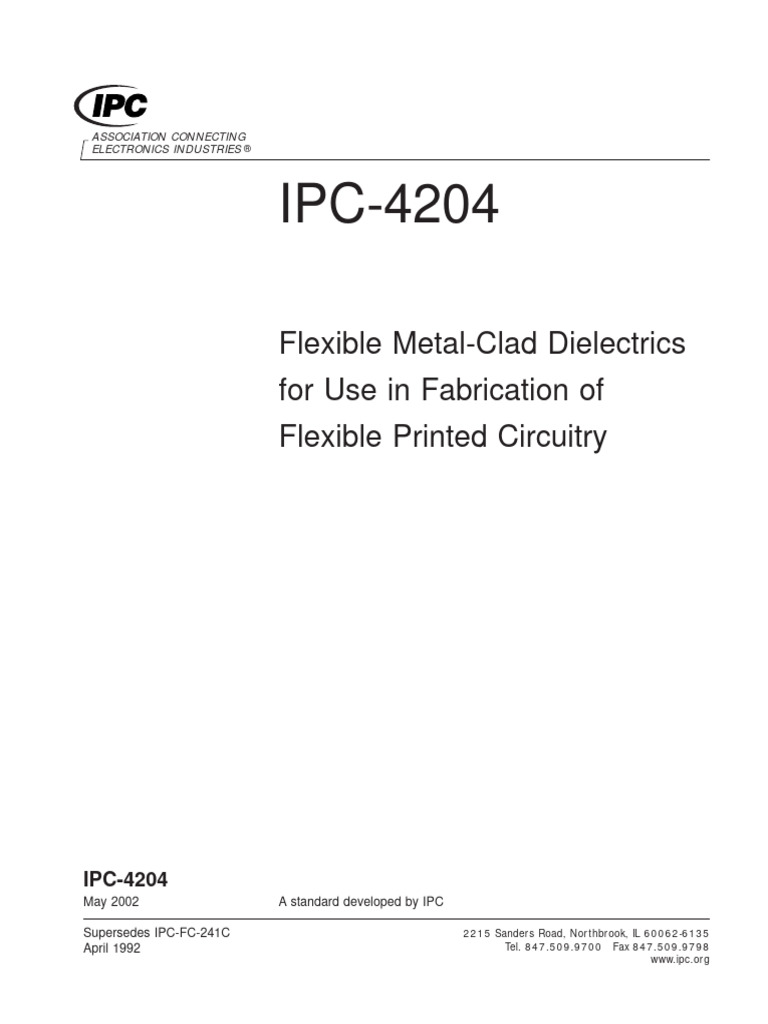 IPC-4204-2002 挠性金属箔去电应用于柔性电路组装 | PDF | Printed Circuit Board ...
